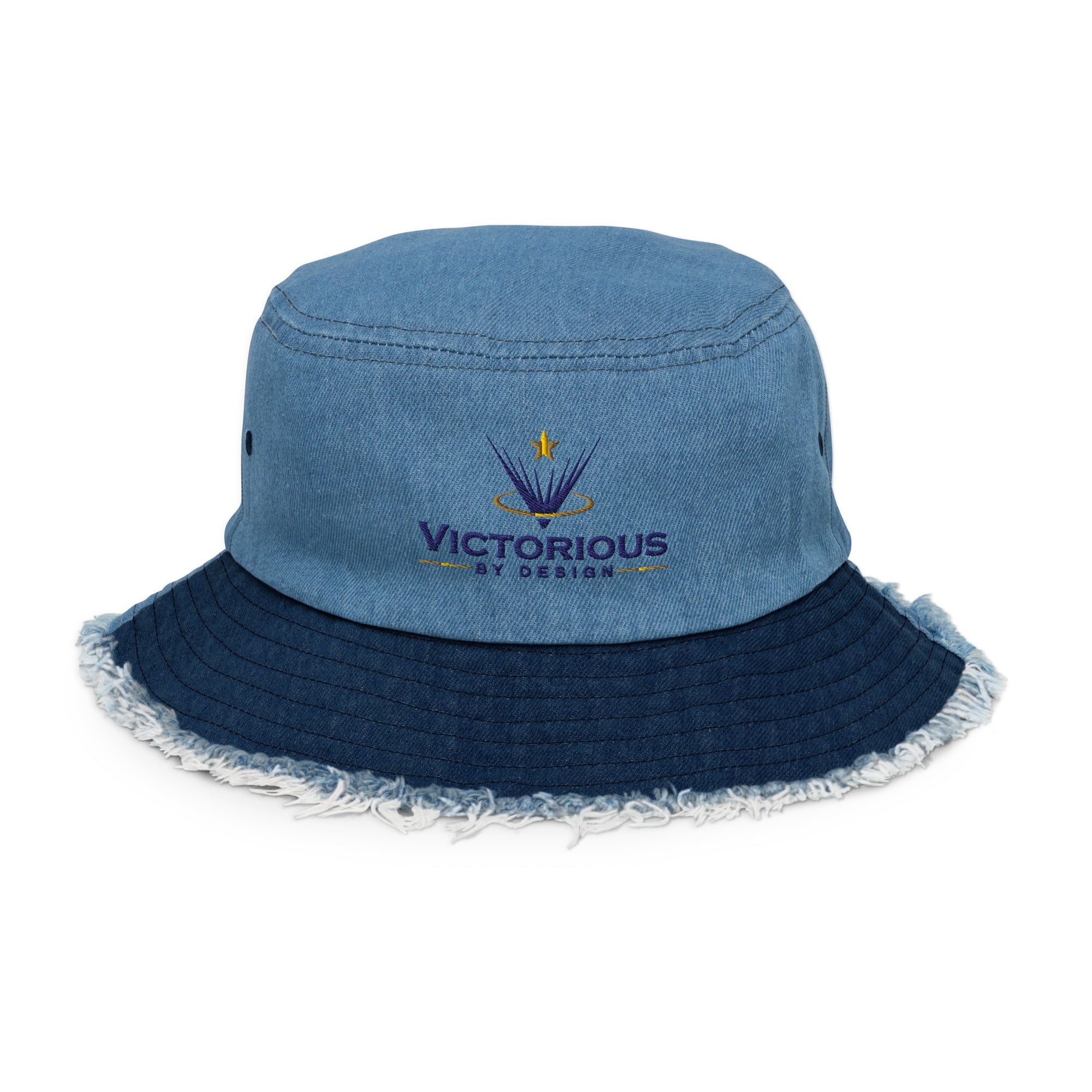 VYou Distressed Denim Bucket Hat – Victorious You Collection